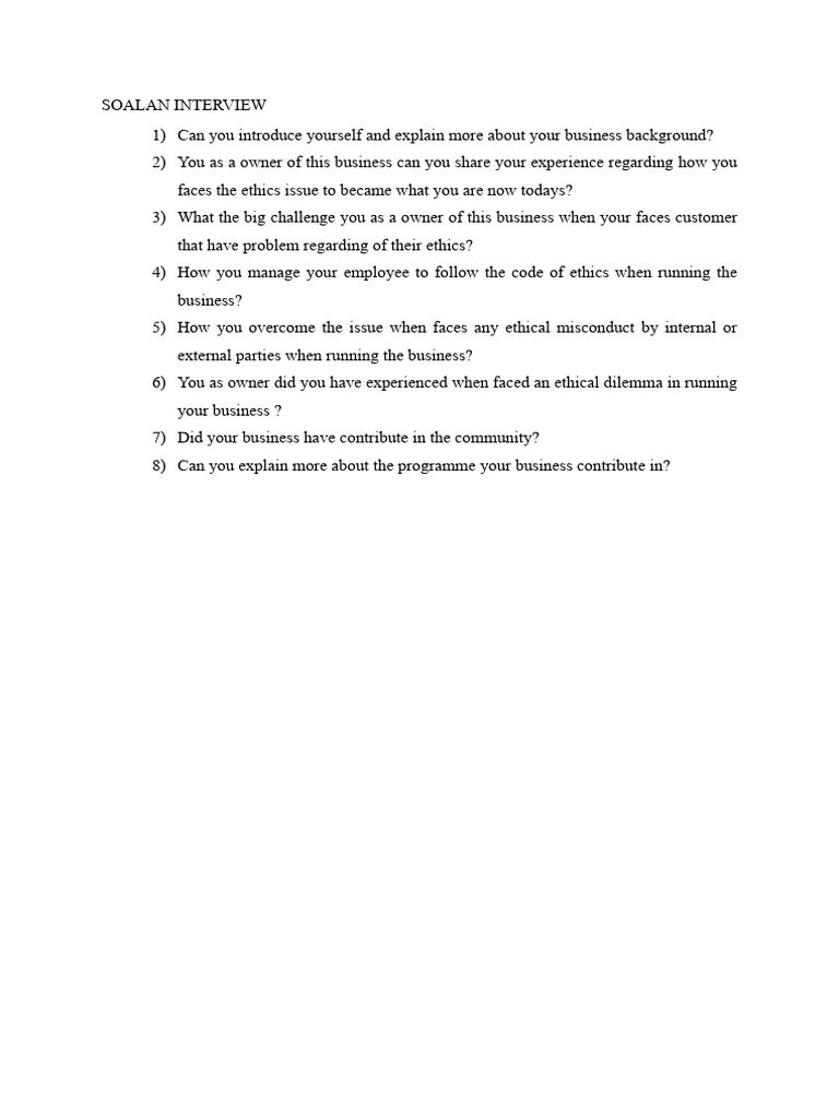 Soalan Interview | PDF