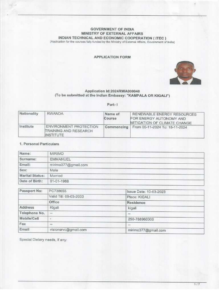 Application For Mirimo (2024rwa000040 - 071534) | PDF