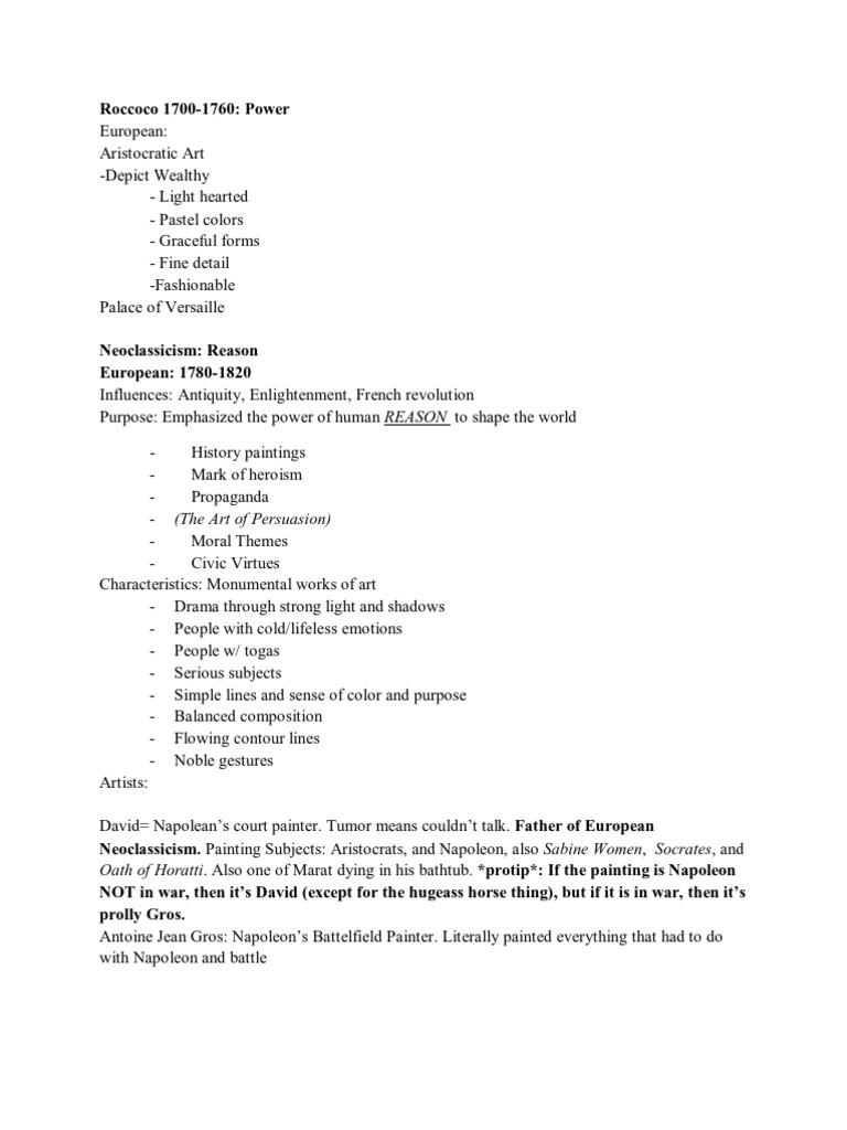 Art Study Guide 2012 | PDF | Paintings | Romanticism