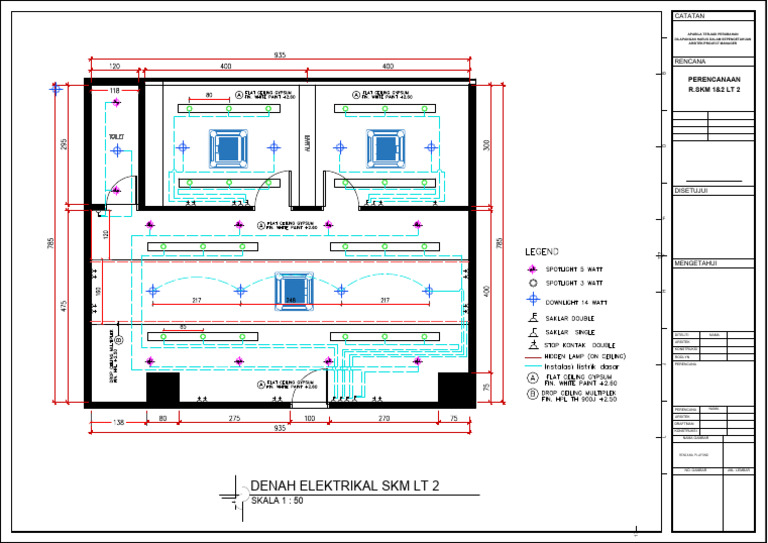 Denah Plafond&Elektrikal SKM LT 2 | PDF