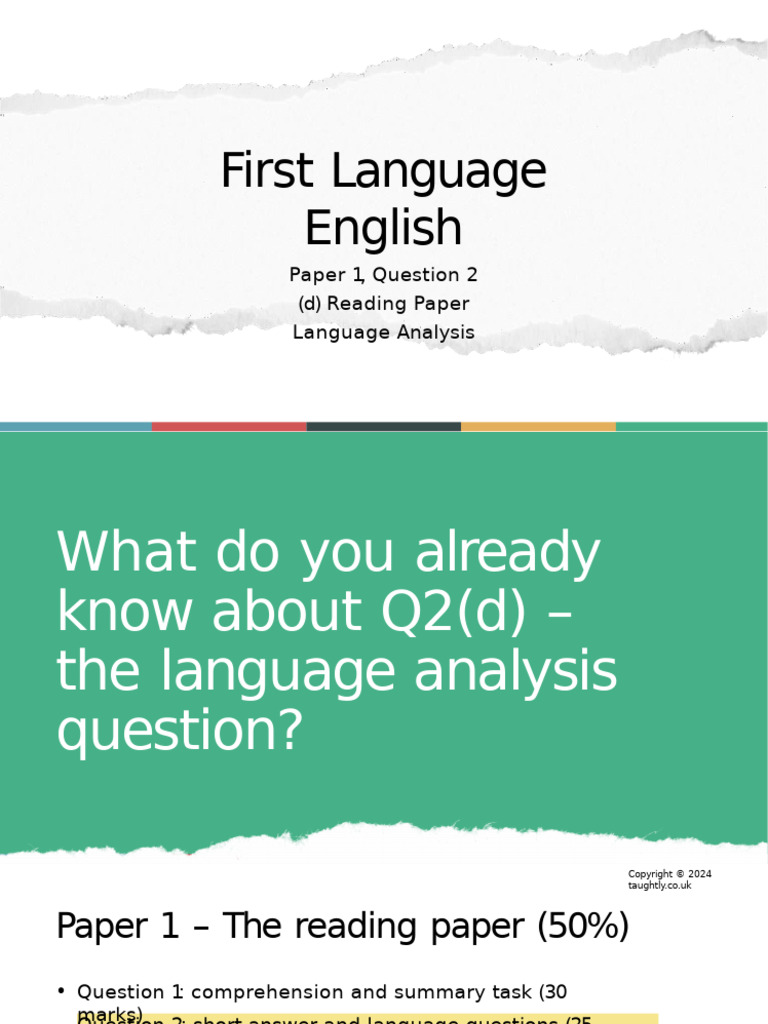 Q2 Language Analysis | PDF | Reading Comprehension