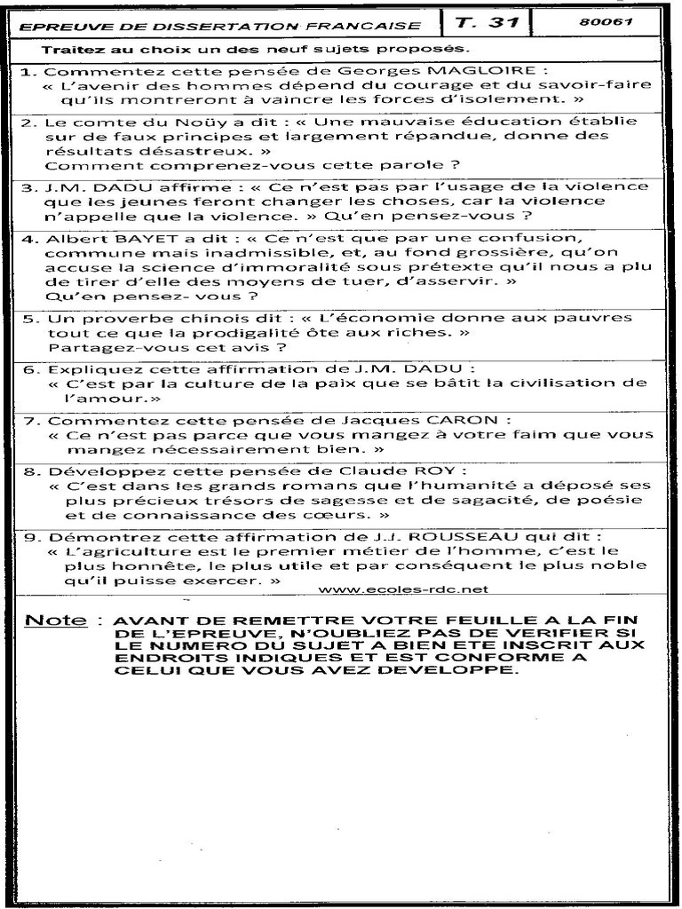 Items Exetat 2017 Dissertation | PDF