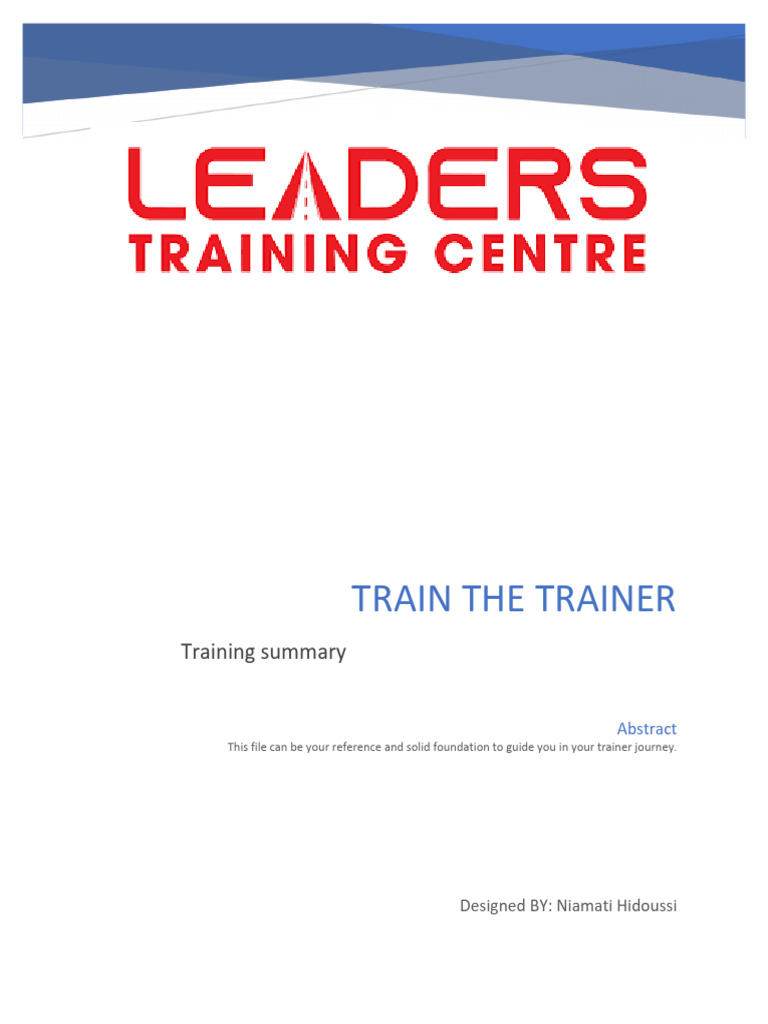 A Summary To Your Guide To Be An Outstanding Trainer | PDF | Simulation ...