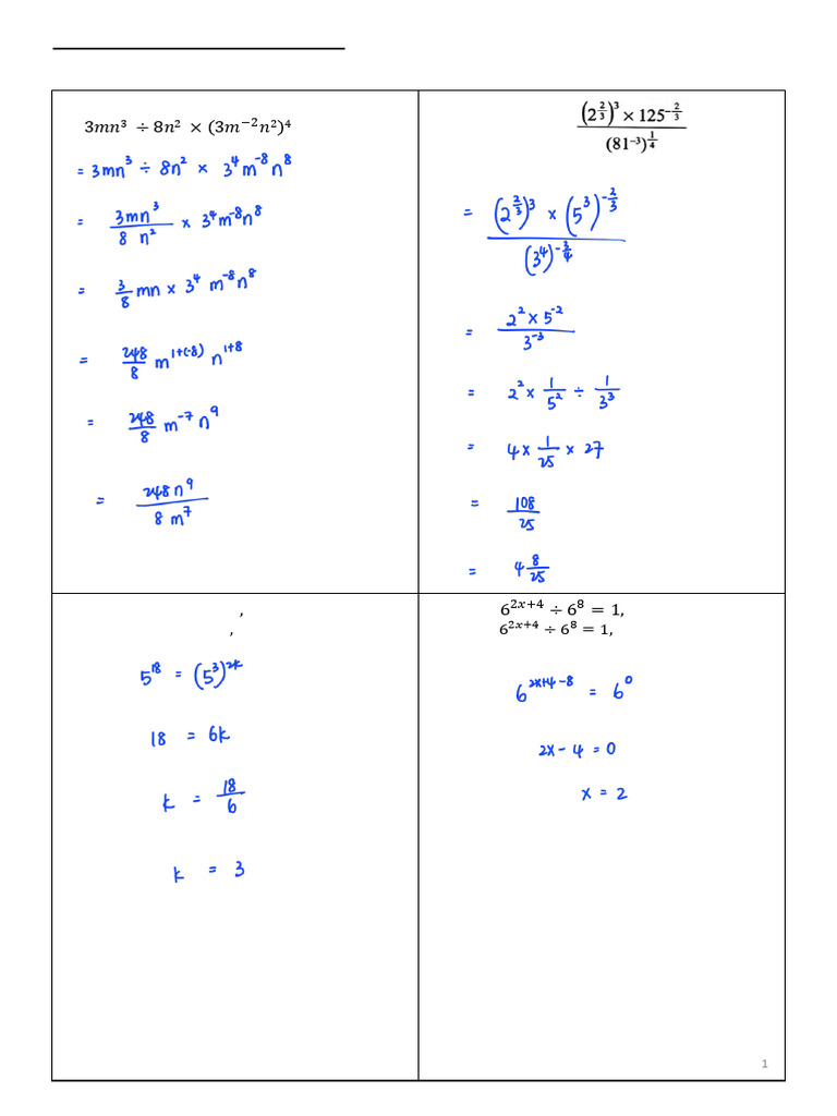 Revison Class F3 Exercises Answer Chap 1 & 3 | PDF