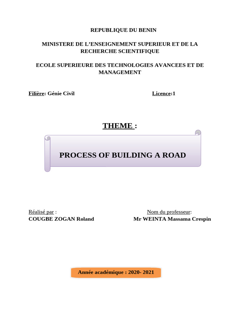 Process of Building A Road | PDF | Road Surface | Materials