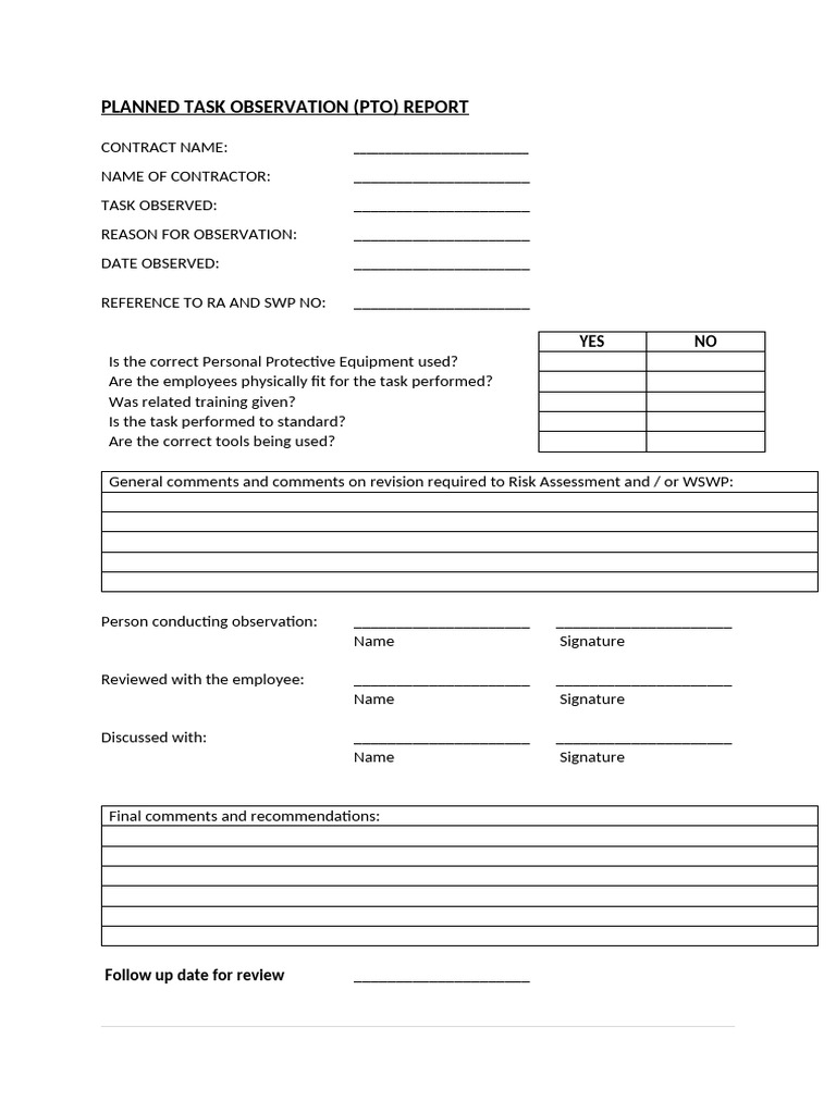 Planned Task Observation | PDF | Finance & Money Management