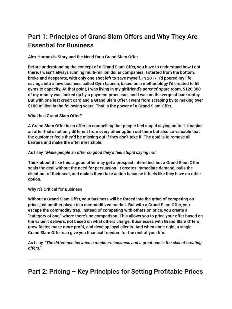 100M Offers 1 | PDF | Pricing | Commodity