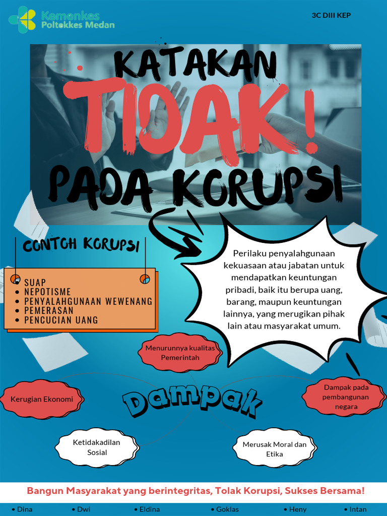 Poster Bersama Lawan Korupsi Ilustratif Merah Dan Putih | PDF