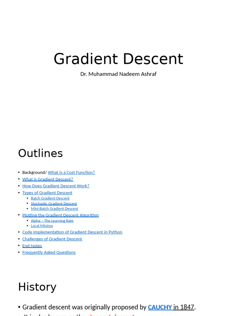 Lec05-1-Gradient Descent-Detailed | PDF | Mathematical Optimization | Applied Mathematics