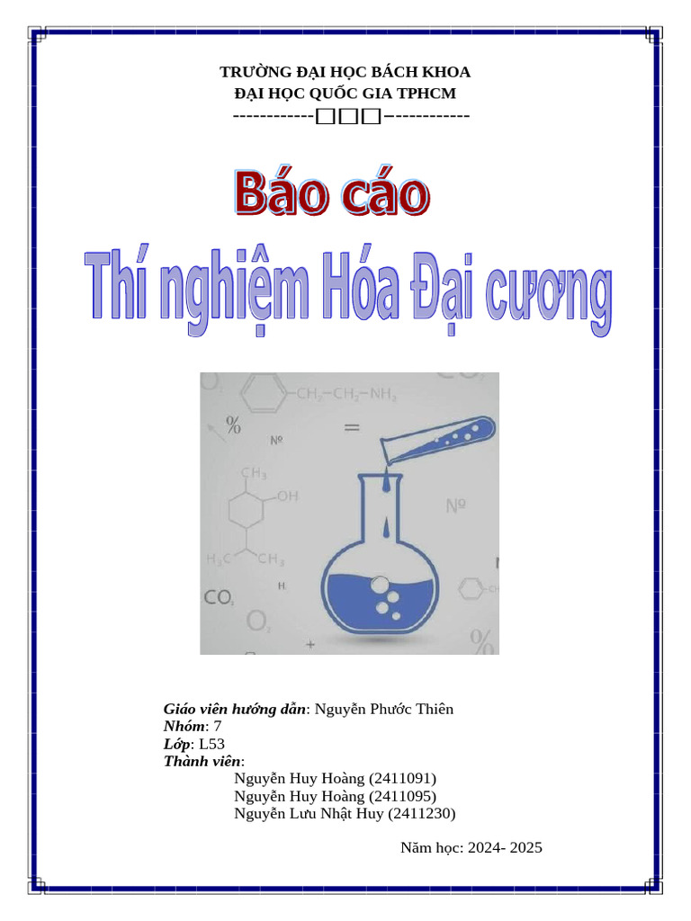 Bao Cao Thi Nghiem Mon Hoa Dai Cuong | PDF