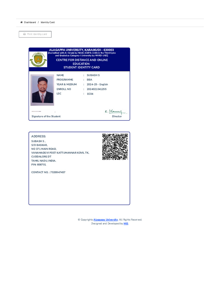 Student Profile - CDOE | PDF