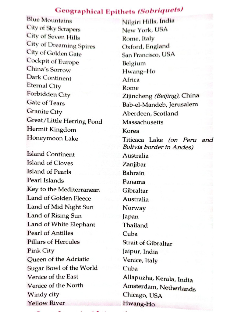 Geo Epithets | PDF