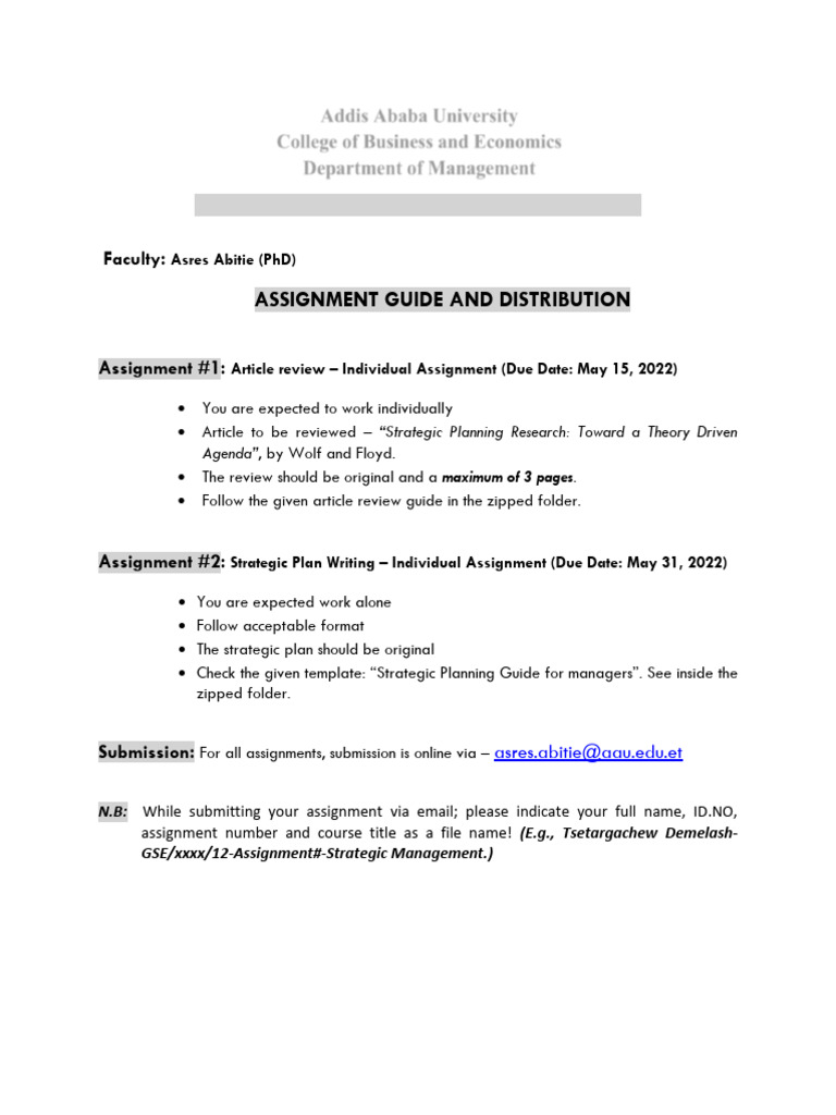 Assignment Guide BPS | PDF