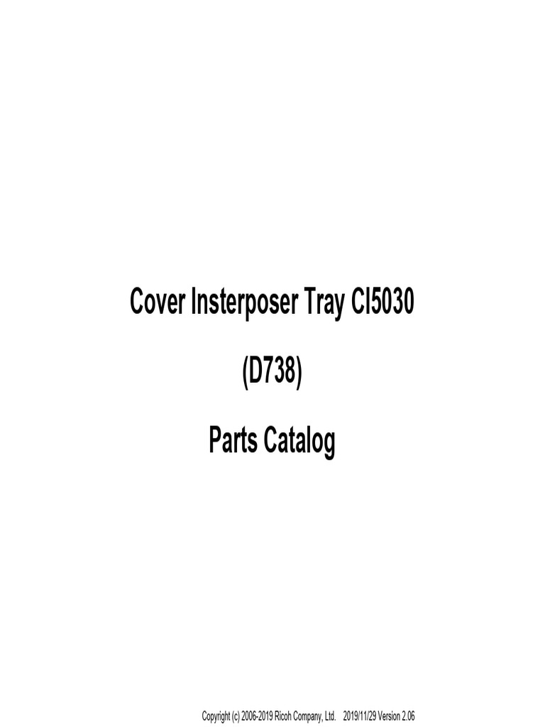 CI5030 Cover Interposer Tray Parts List | PDF | Mechanics | Tools
