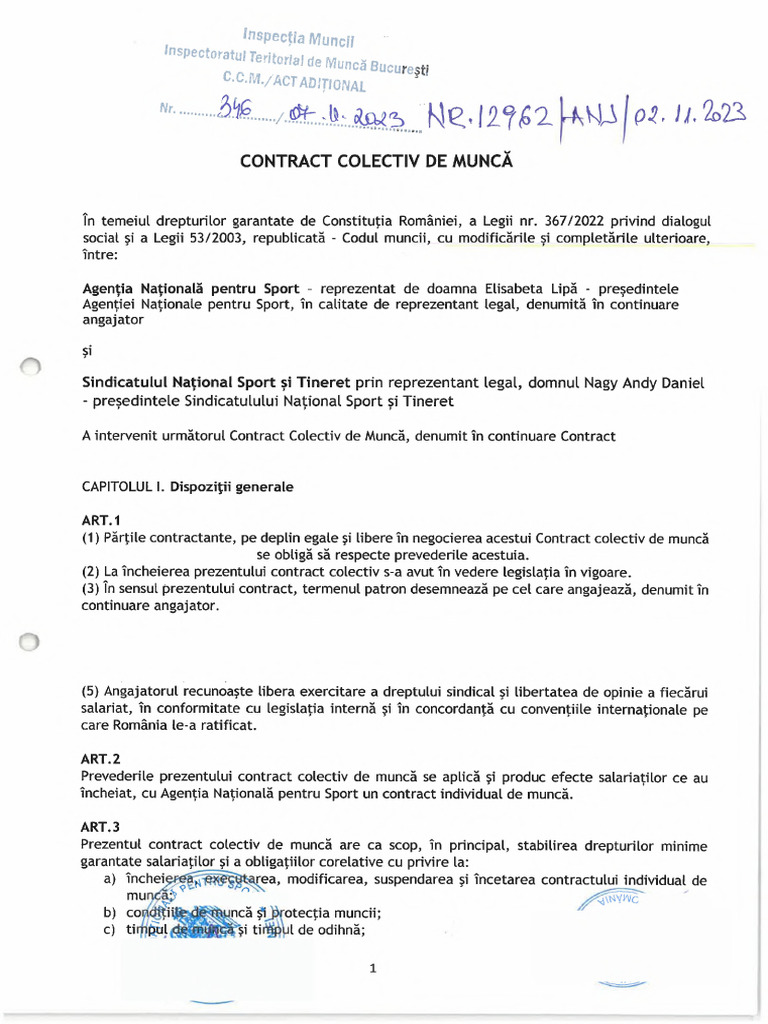 Contractul Colectiv de Munca | PDF