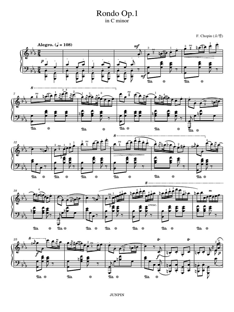 Rondo Op.1: in C Minor | PDF | Compositions | Musical Compositions