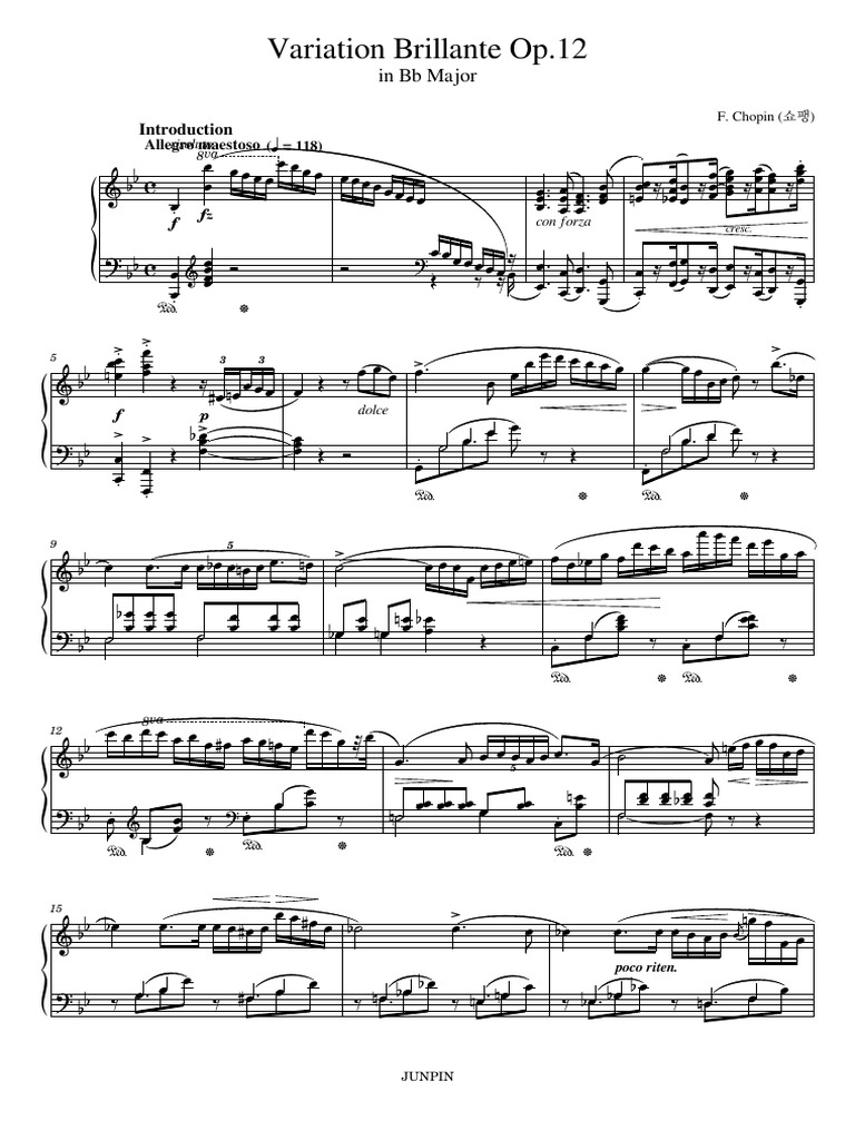 Variation Brillante Op.12: in BB Major | PDF | Musical Forms | Musical ...