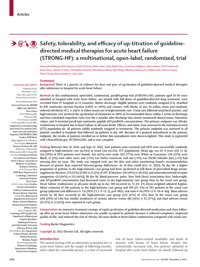 Strong HF | PDF | Heart Failure | Myocardial Infarction