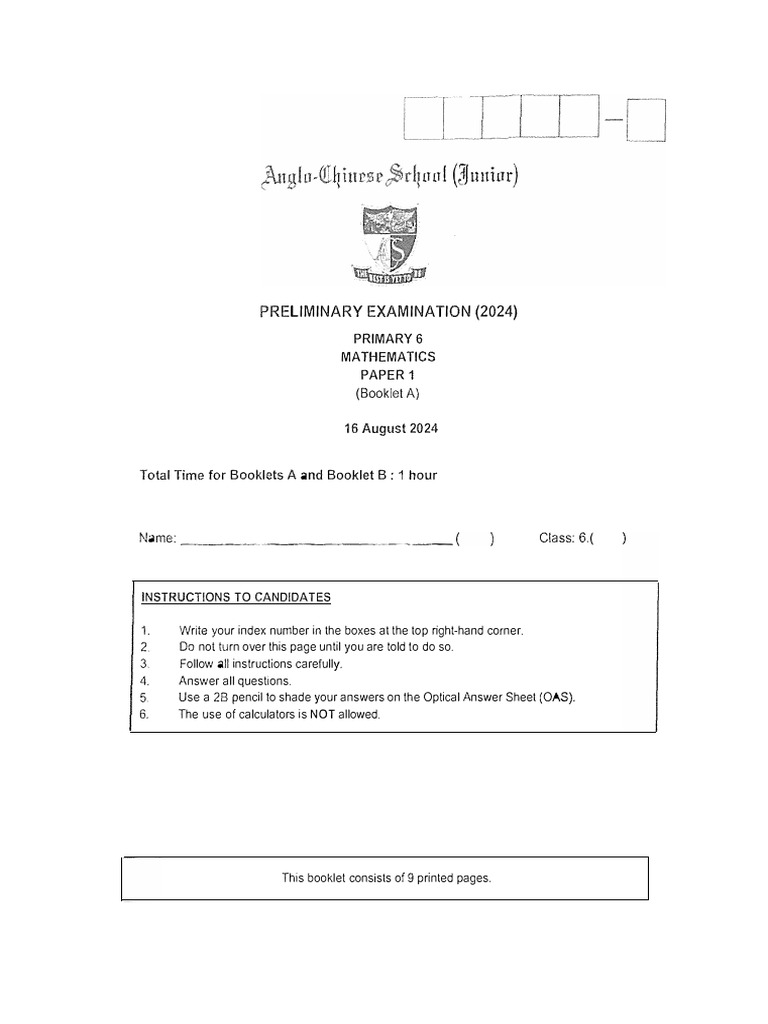 P6 Maths Prelim 2024 ACSJ Exam Papers | PDF | Elementary Geometry ...