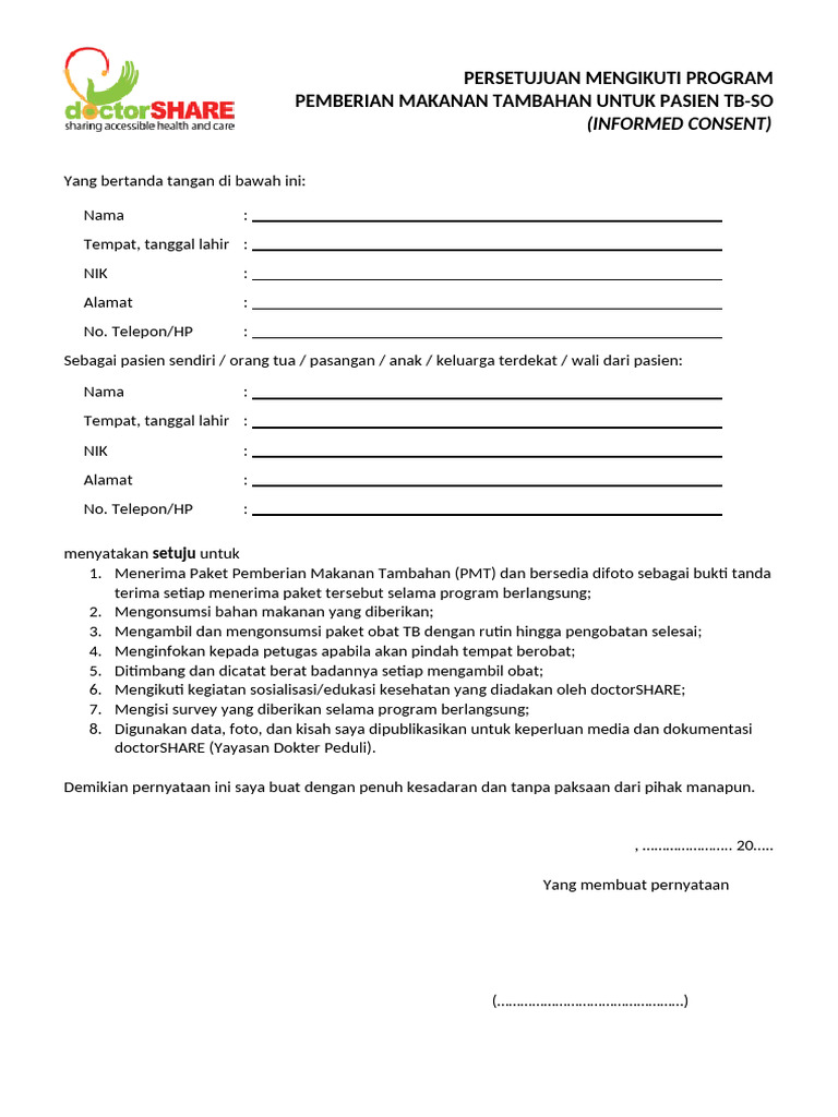 Form Persetujuan PMT | PDF | Politik | Hukum