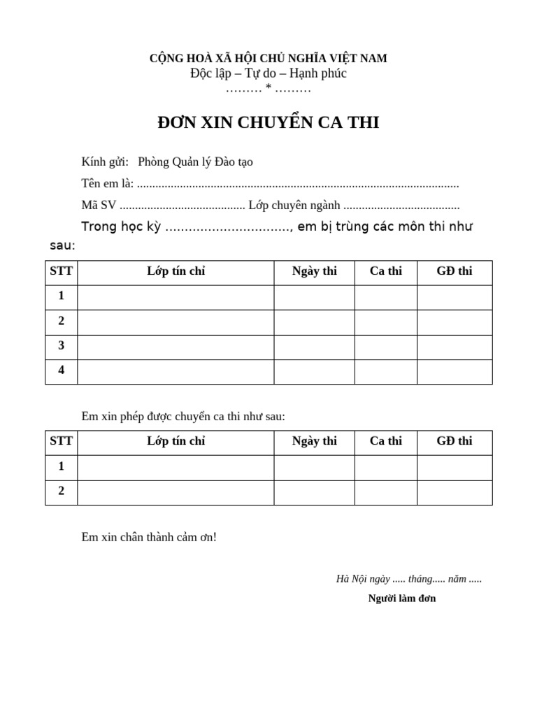 MAU - Don Xin Chuyen Ca Thi | PDF