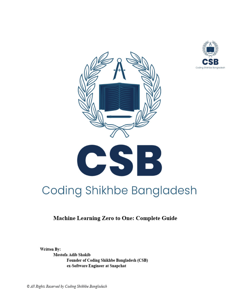 CSB Machine Learning Artificial Intellegence Complete Guide 1 | PDF ...