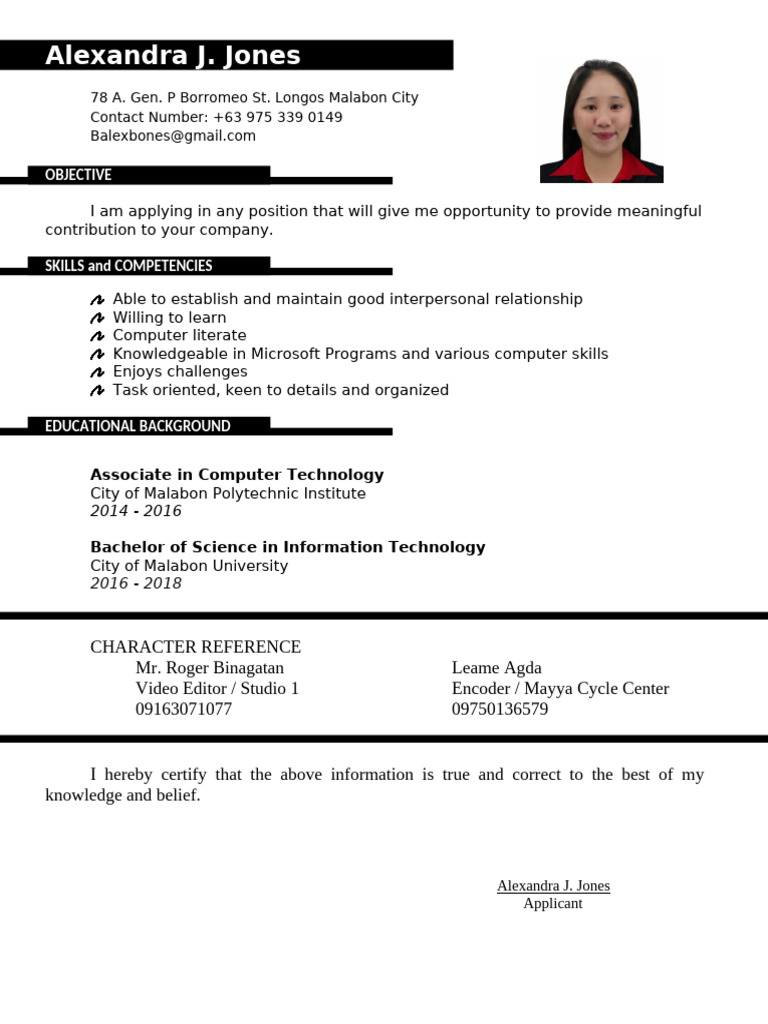 Resume of Alexandra J. Jones | PDF