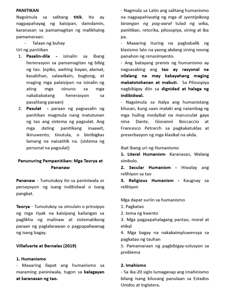 Panitikan Reviewer | PDF