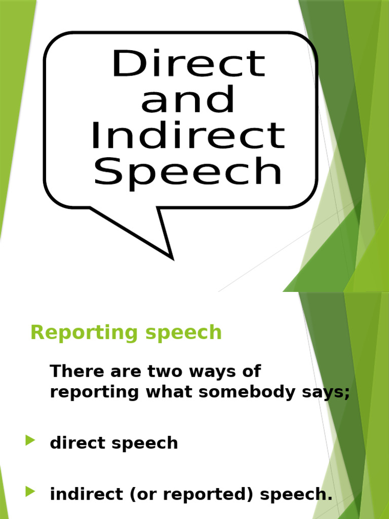 Direct and Indirect Speech | PDF | Semantic Units | Language Mechanics