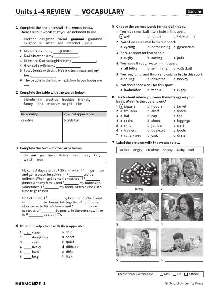 Harmonize - 1 - TRM - Review - Unit 1-4 - Vocab - Grammar - Worksheets ...
