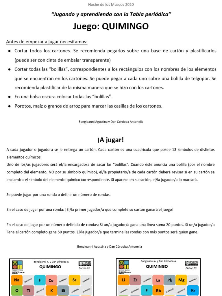 Quimingo - Jugando y Aprendiendo Con La Tabla Periodica Compressed ...