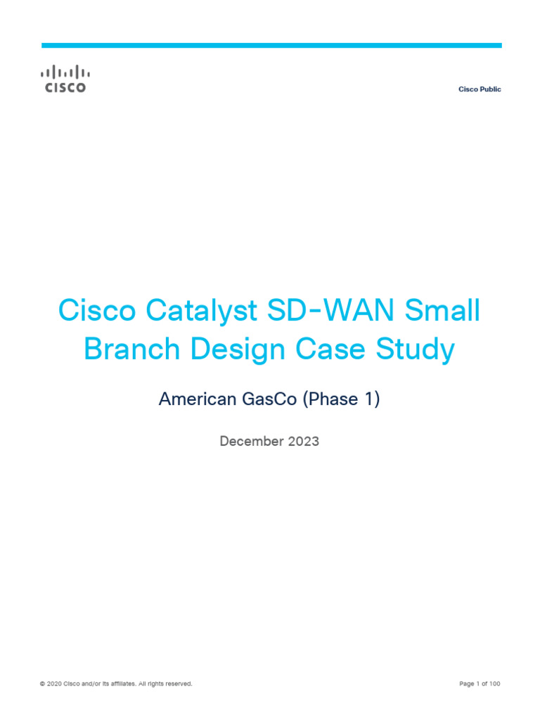 Cisco Sdwan Casestudy Smallbranch | PDF | Computer Network | Virtual Private Network
