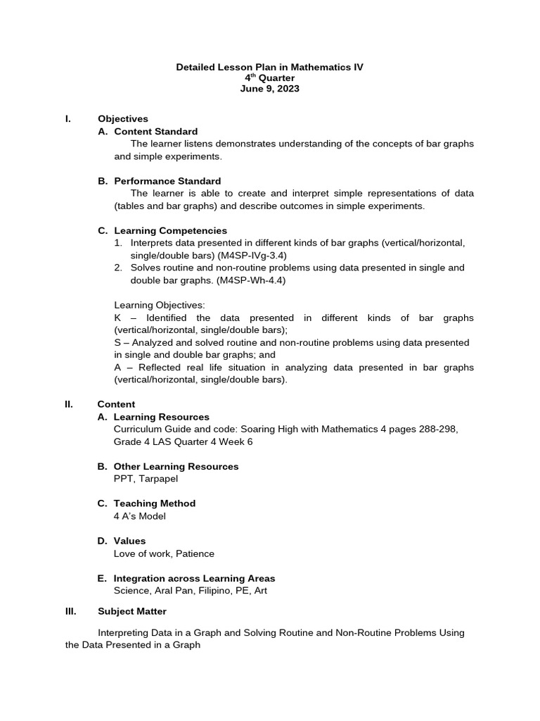 Detailed Lesson Plan in Math IV | PDF | Graph Theory | Lesson Plan