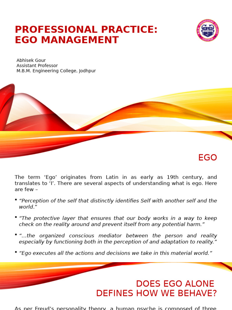 8 Ego Management | PDF | Id | Psychology