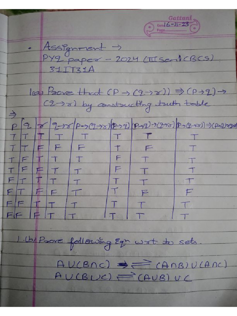 Maths Assignment (Pyq Paper) JG | PDF