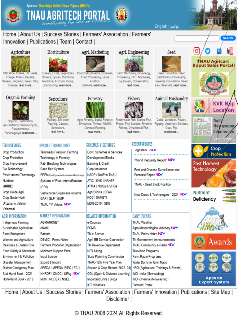 TNAU Crop Production Guide 2024 | PDF | Agriculture | Food Industry