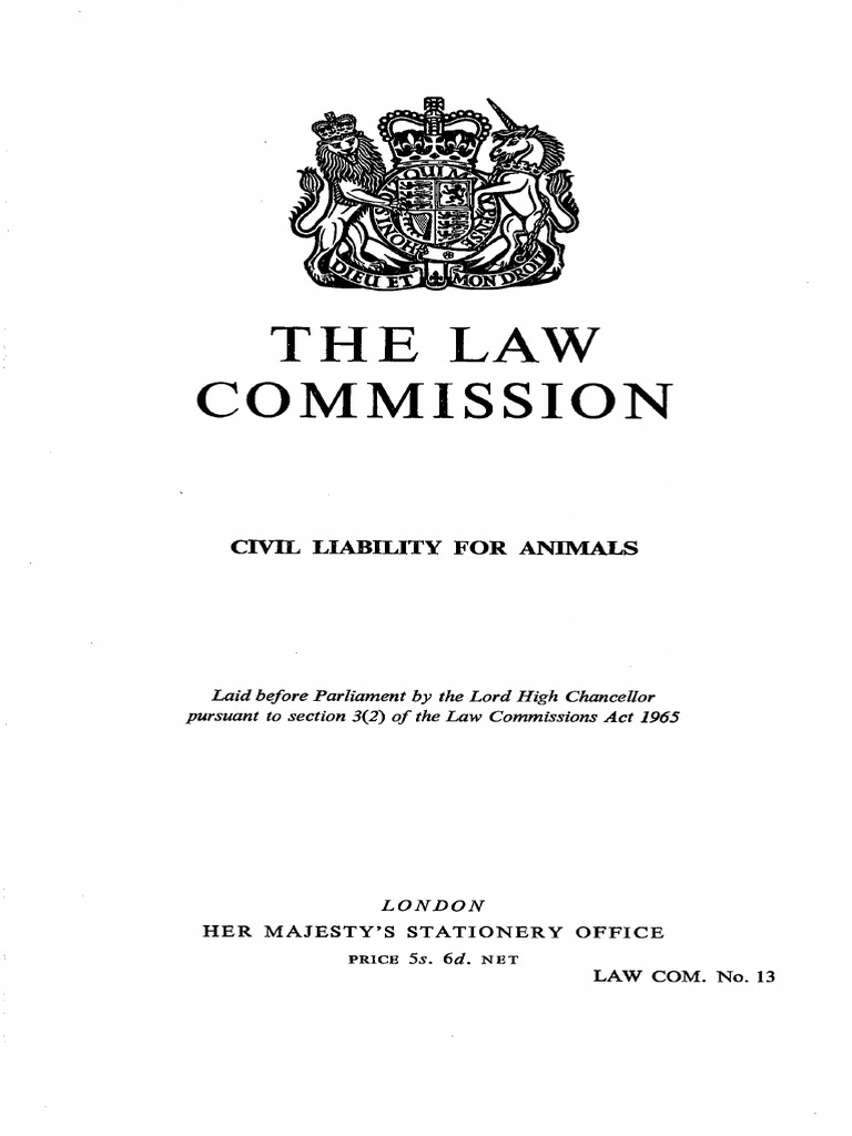 Law Commission - CIVIL-LIABILITY-FOR-ANIMALS | PDF | Legal Liability ...