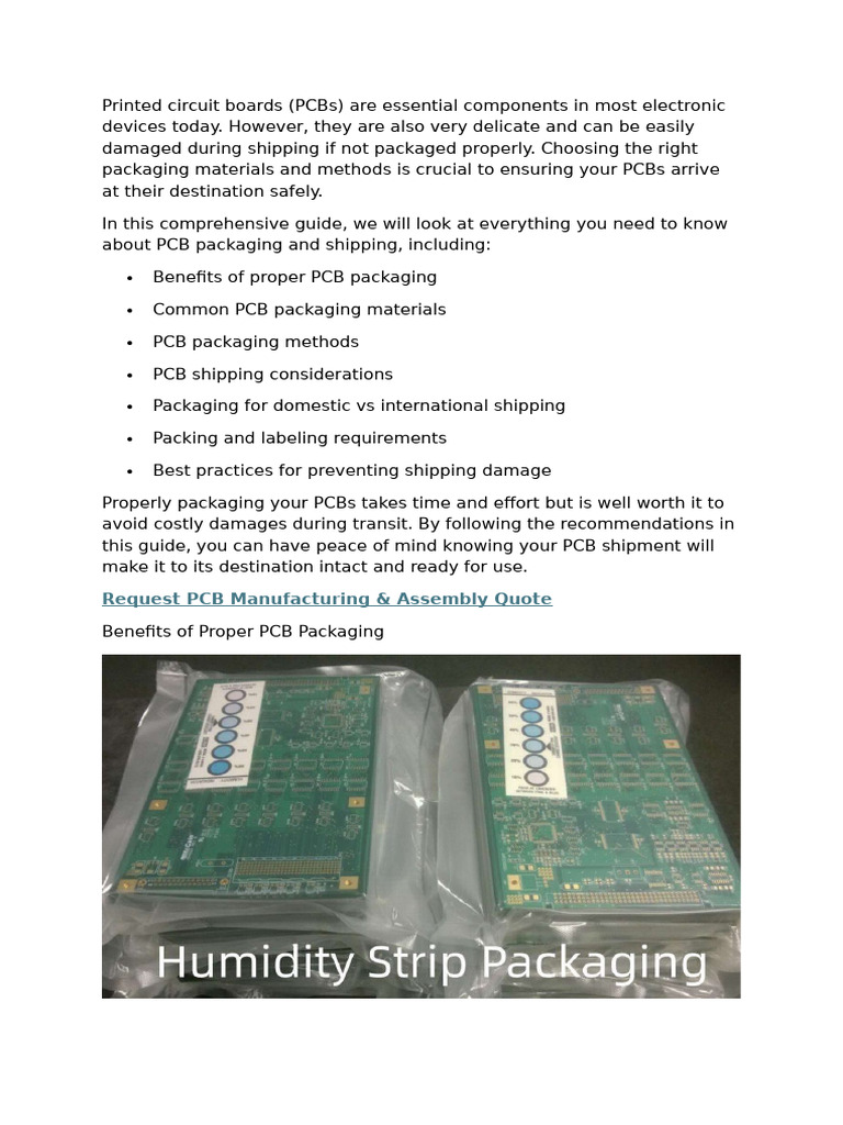 What You Need For PCB Packaging and Shipping | PDF | Printed Circuit ...