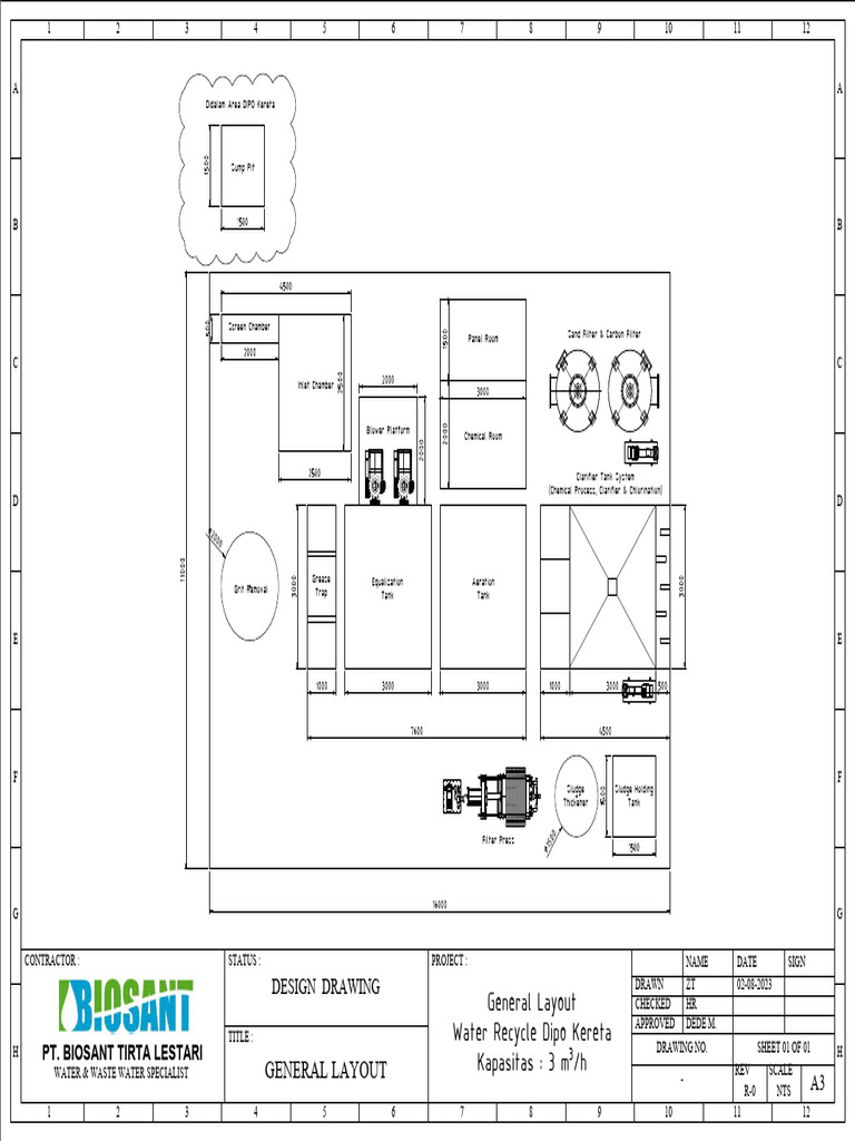 Layout IPAL Depo Kereta Api | PDF | Environmental Issues With Water | Sewerage