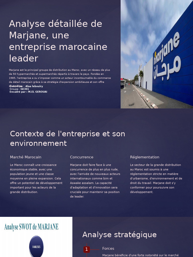 Analyse Detaillee de Marjane Une Entreprise Marocaine Leader | PDF ...