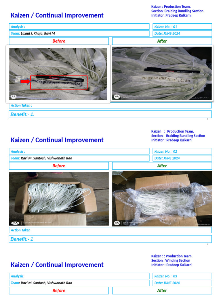 Quality Dep Kaizen. W, B, C Last 5 Month - Before After Situation | PDF | Lean Manufacturing