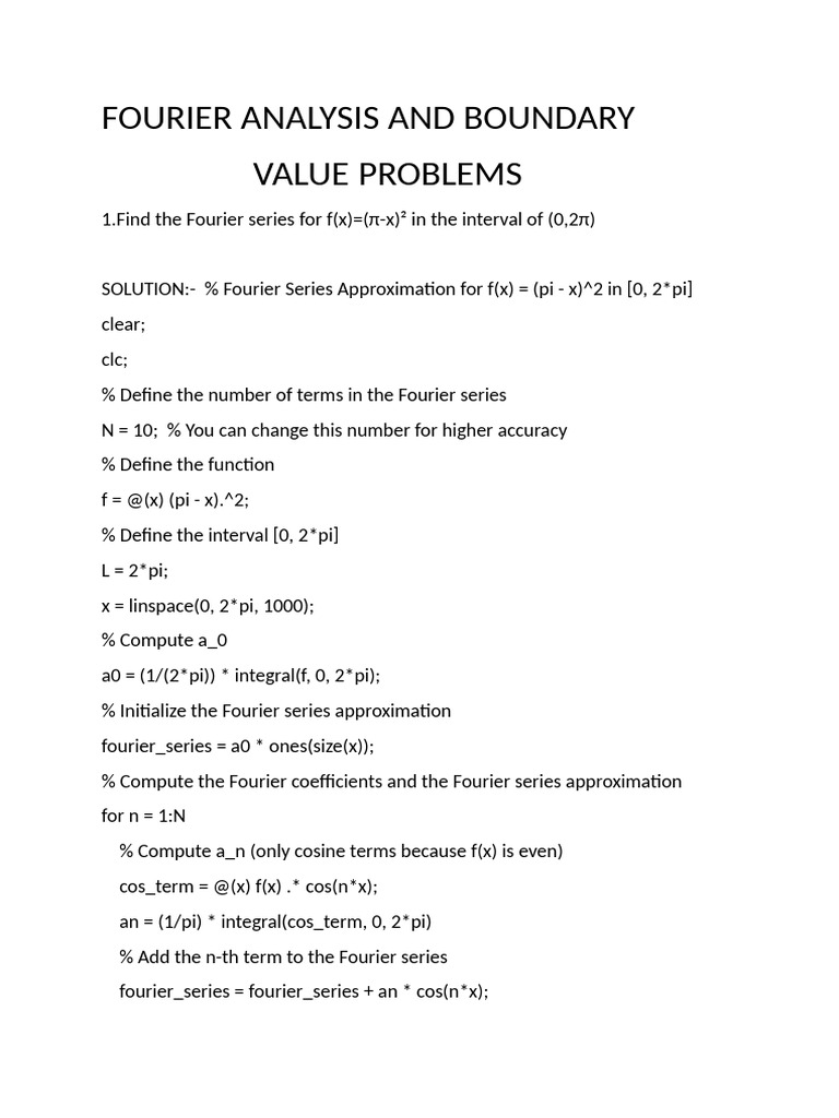Fourier Analysis and Boundary | PDF