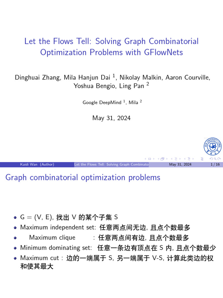 Let The Flows Tell: Solving Graph Combinatorial Optimization Problems With Gflownets | PDF ...