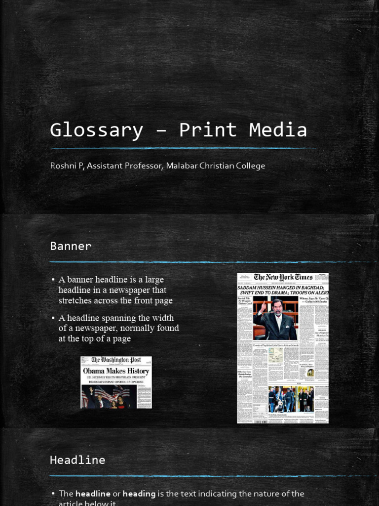 Print Media Terminology Glossary | PDF | Printing | News