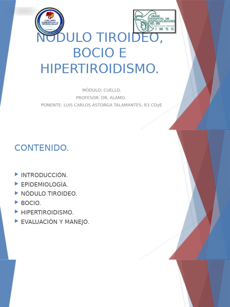 Nodulo Bocio Hipertiroidismo | PDF | Tiroides | Endocrino