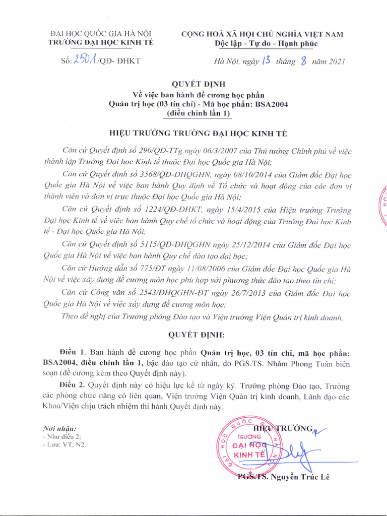 2501 - de Cuong QTH Dieu Chinh | PDF