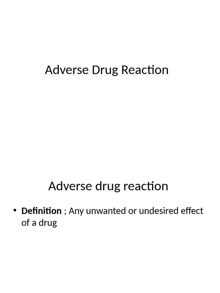 Types and Management of Adverse Drug Reactions | PDF | Diseases And ...