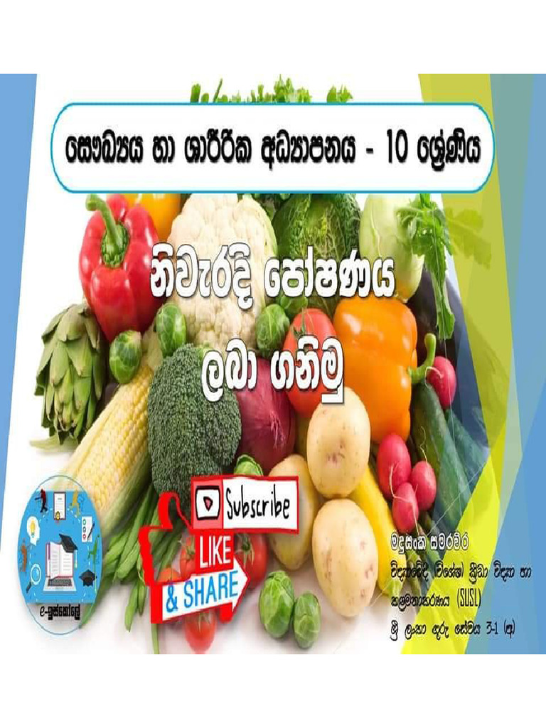 Let Us Have Nutritious Food For Healthy Living Grade 10 Health Lesson ...