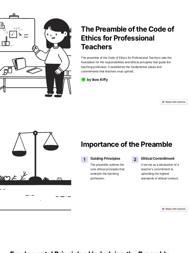 The Preamble of The Code of Ethics For Professional Teachers | PDF ...