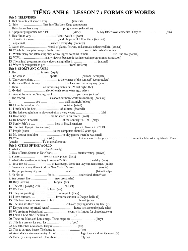 Forms of Words 6 HK2 | PDF
